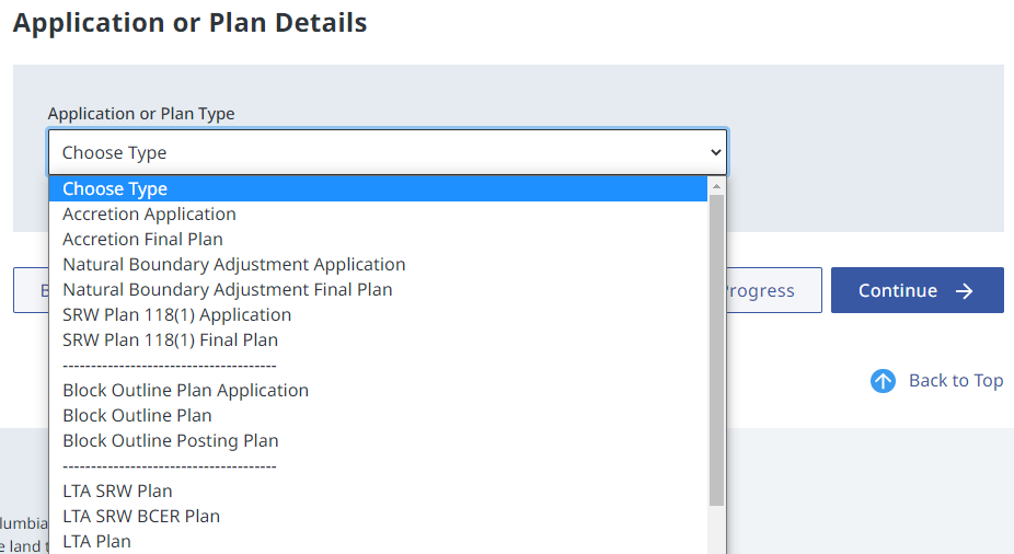 Surveyor General Application and Plan Submission Form – Part 2: Plan Approvals | System Help
